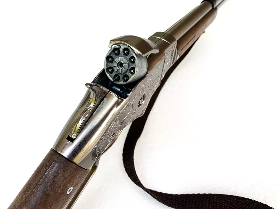 Gonher Cowboy Silver 8-Shot Cap Gun Toy Lever Action Rifle 27" | eBay