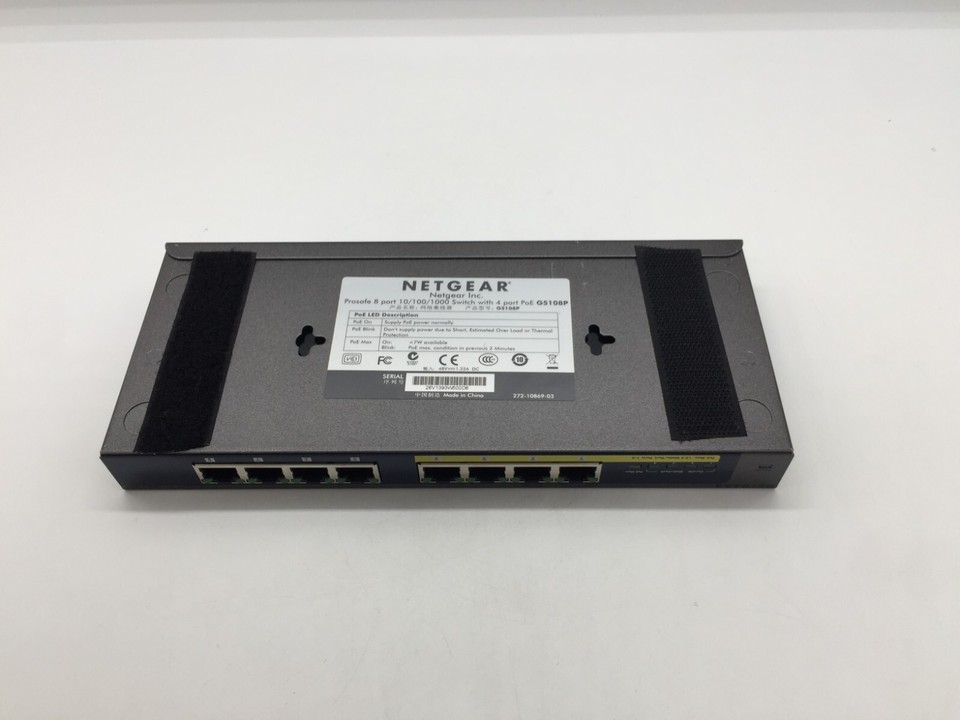 Netgear ProSafe GS108P 8-Port Gigabit PoE Ethernet Switch FREE S/H ...