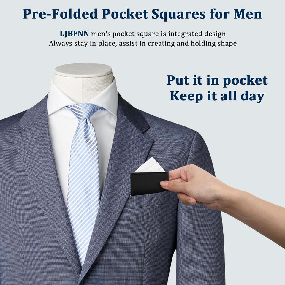 Prefolded Pocket Squares for Men, Triangles Men'S Handkerchiefs Pocket ...