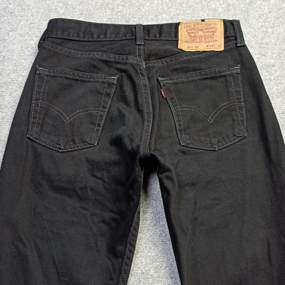 Vintage Levis 555-02 Womens Bootcut Jeans 28x32 (Tag: 29x32) Black 90s ...
