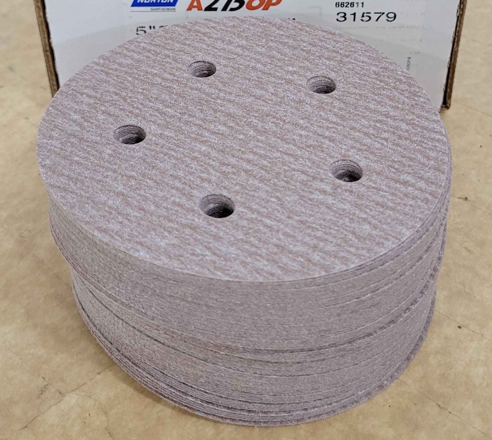 NEW Norton 31579 Pack of 100 Sanding Discs, P180, 5" DIameter, 5-Hole ...