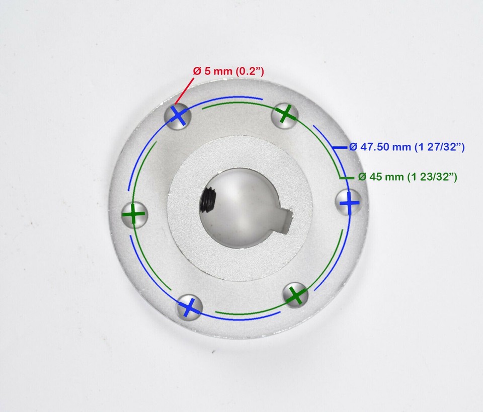 7/8" Axle Shaft Hub Adapter Sprocket Wheel 6 hole fix Drive keyed Axel ...