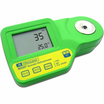 Milwaukee MA887 Digital Refractometer, Color Green, Salinity Sea Water ...
