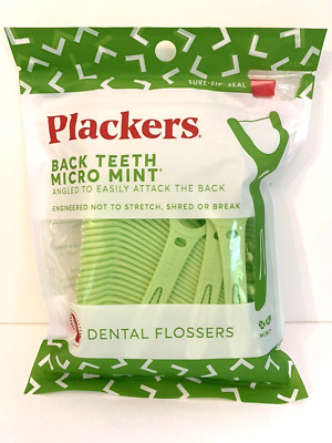 Plackers Back Teeth Micro Dental Flossers, Delicious Mint Flavor ...