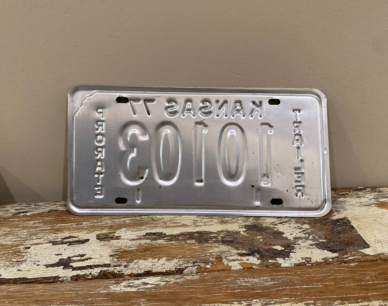 Rare Vintage 1977 Kansas Trailer Prorate license Plate 10103 Green ...