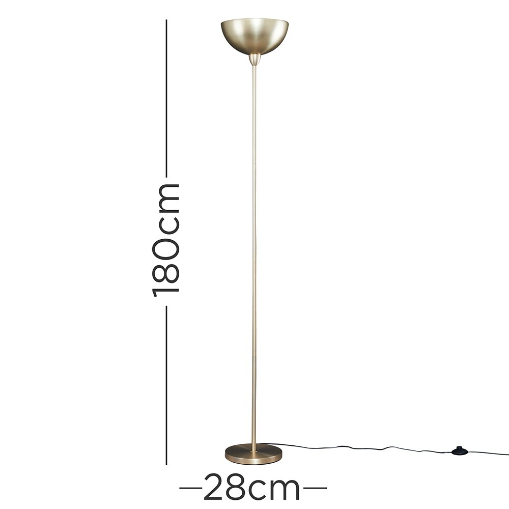 Modern Uplighter Floor Lamp & LED Bulb Various Finishes Living Room ...