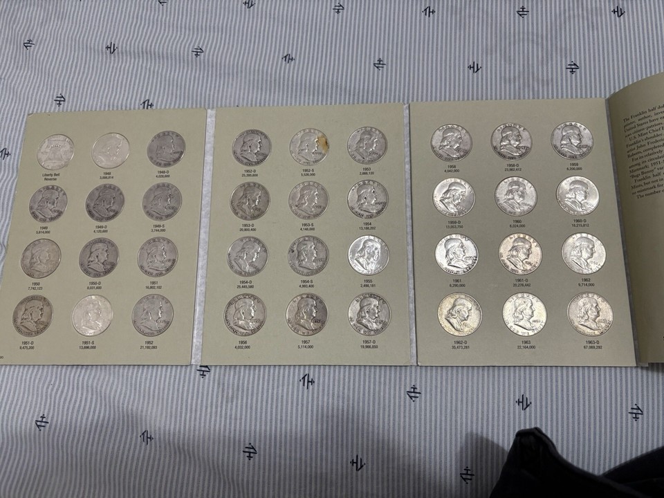 1948-1963 Benjamin Franklin 1/2 Dollar Nearly Complete Set 36 Coin 90% Silver | eBay