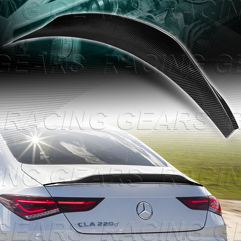 CARBON FIBER REAR TRUNK SPOILER WING FIT 20-23 MERCEDES CLA250 CLA35 ...
