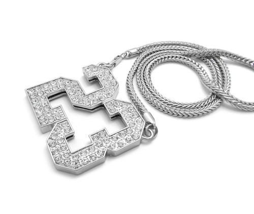 Hip Hop Iced Number 23 Pendant 4mm Franco Chain Fashion Necklace XP906 ...