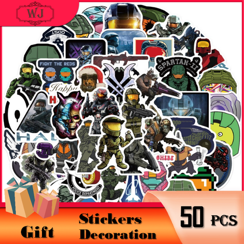 50pcs Halo FPS Video Game Vinyl Decal Stickers Waterproof Car ...