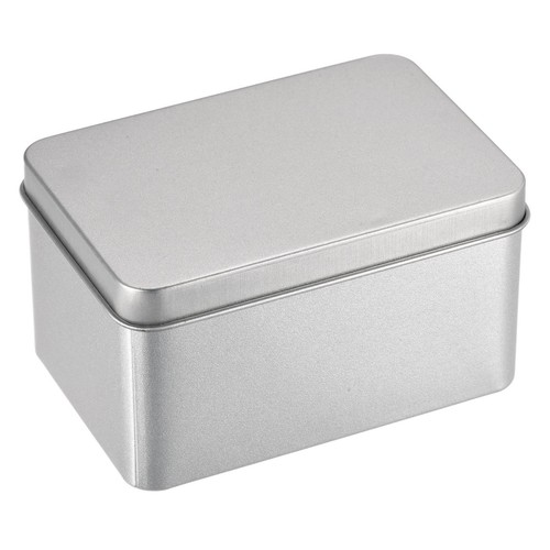 Tin Boxes Small Metal Storage Box Silver Jewelry Keys Coins Metal Tin ...