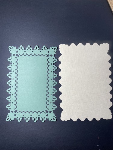 Layered frames cream/green paper design die cut for your cards ...
