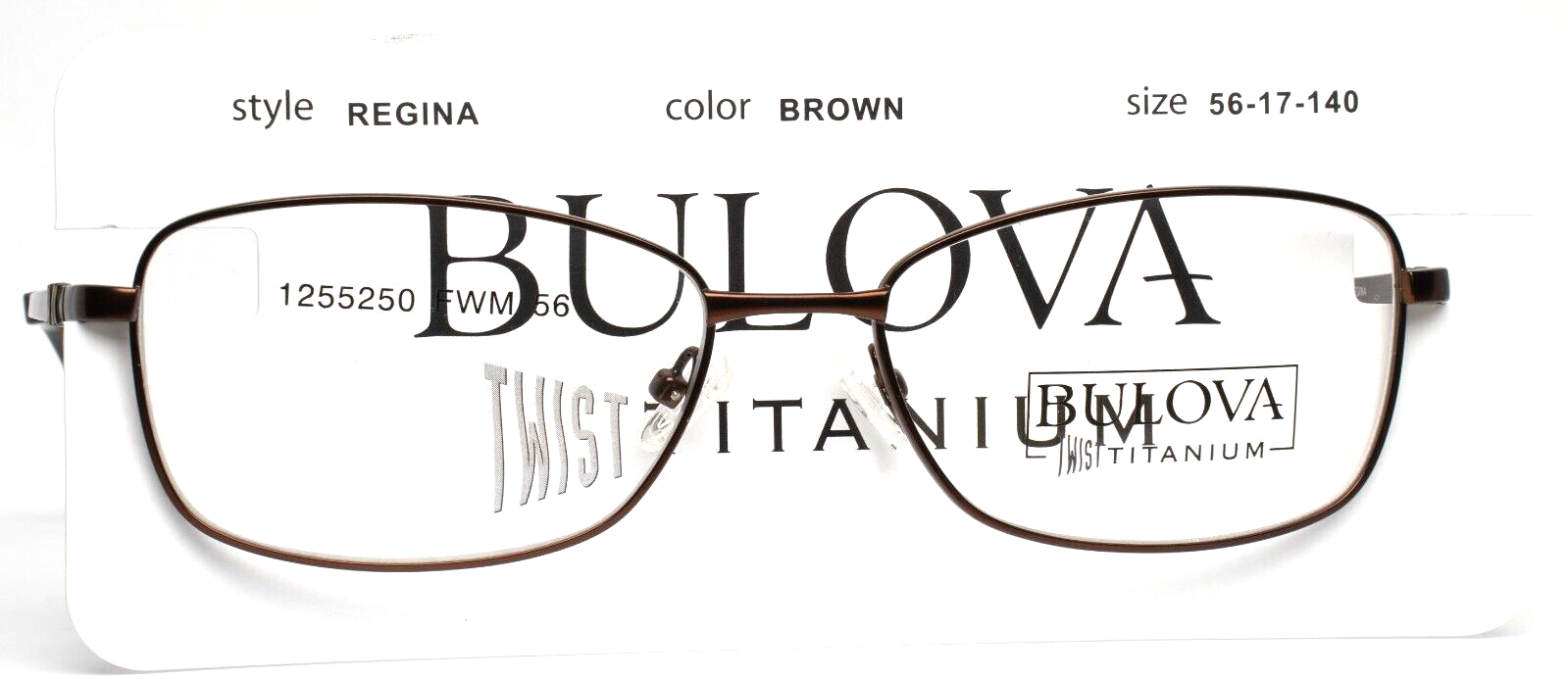 BULOVA Regina Brown Womens Rectangle Full Rim Eyeglasses 56-17-140 B:37 | eBay