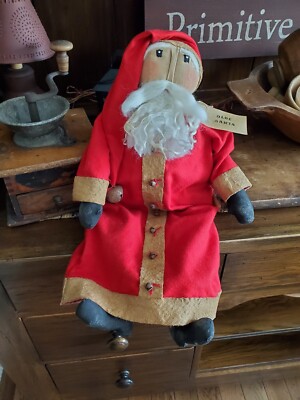 Primitive Santa doll, farmhouse santa, winter Santa doll, | eBay