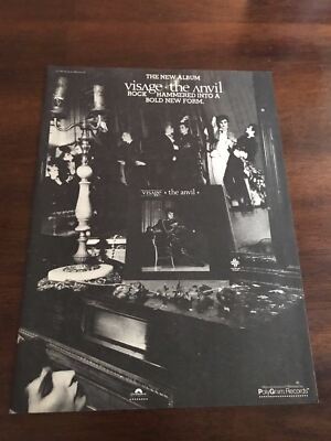 1982 VINTAGE 8X11 PROMO PRINT Ad FOR VISAGE-THE ANVIL NEW ALBUM STEVE ...