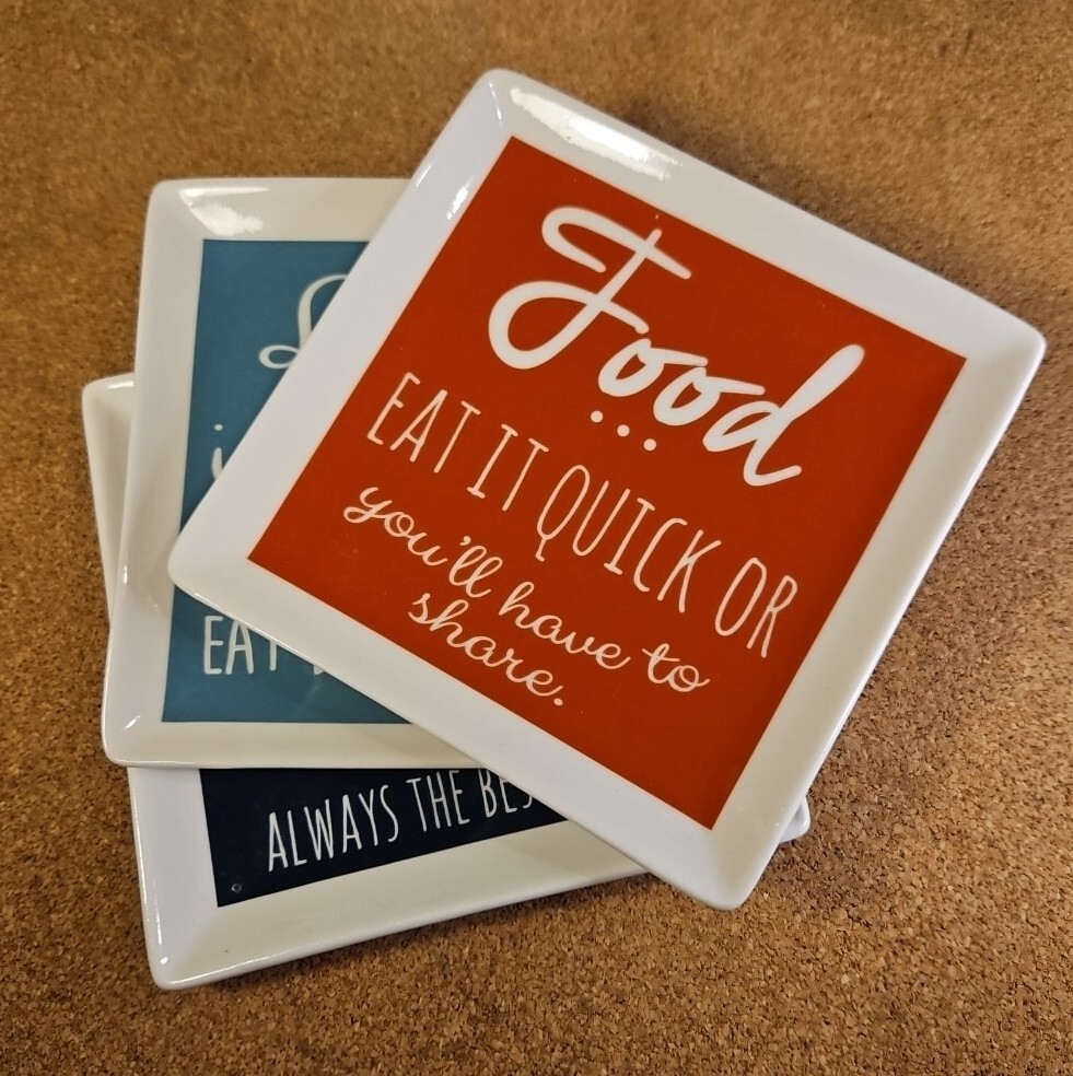 Modern Expressions Plate Set of 3 Good Food Good Life Porcelain 5 1/2 ...