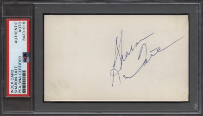 SHARON TATE Iconic Actress Beauty Signed Autographed Index Card PSA - d ...