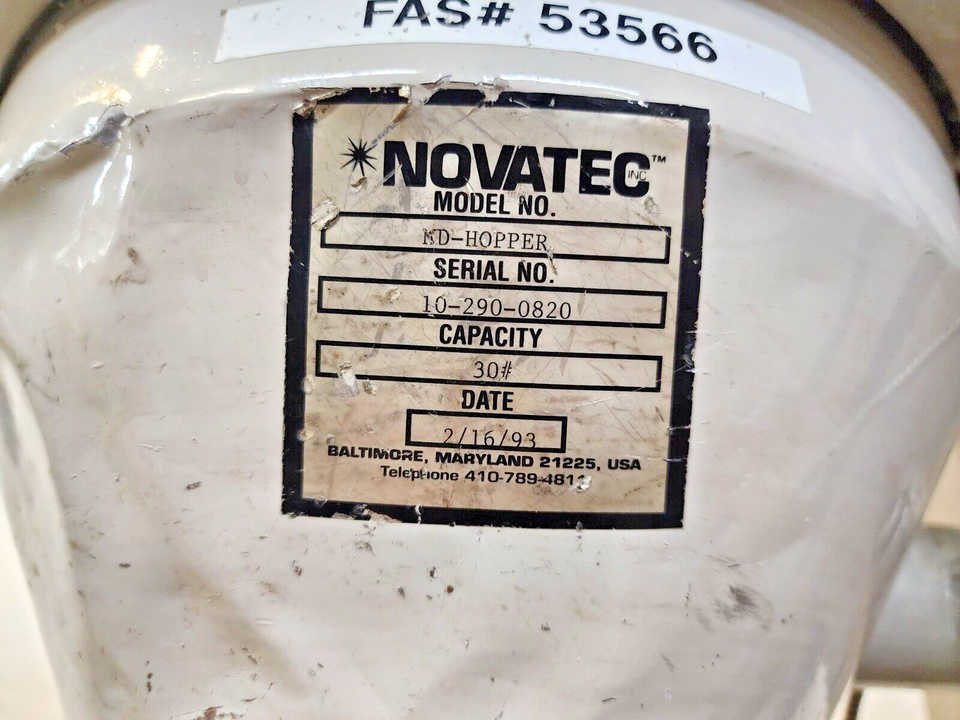 NOVATEC DRYNG HOPER MD-25 30# CAPACITY 460V 1PH 60HZ 2.3KVA 5A | eBay