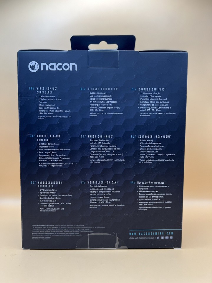 Nacon Wired Compact Controller (Red) (Sony Playstation 4) 3499550360714 ...