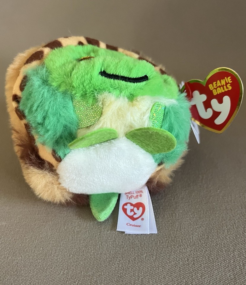 TY Puffies Beanie Ball Collection “Cruiser” Turtle Stuffed Animal, New ...