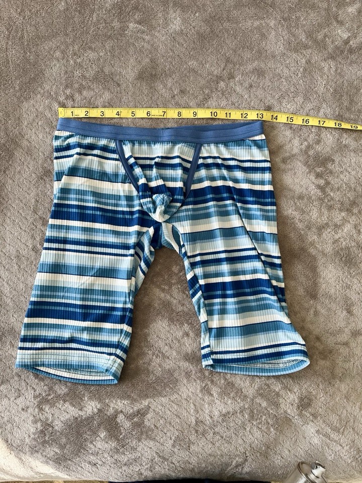 N2N Bodywear Biker Shorts, Medium, New With Tags, Blue Stripe, Pouch | eBay