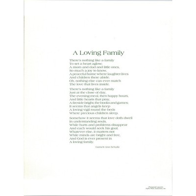 A Loving Family Garnett Ann Schultz 1970s Poem Retro Kitsch Wall Art ...