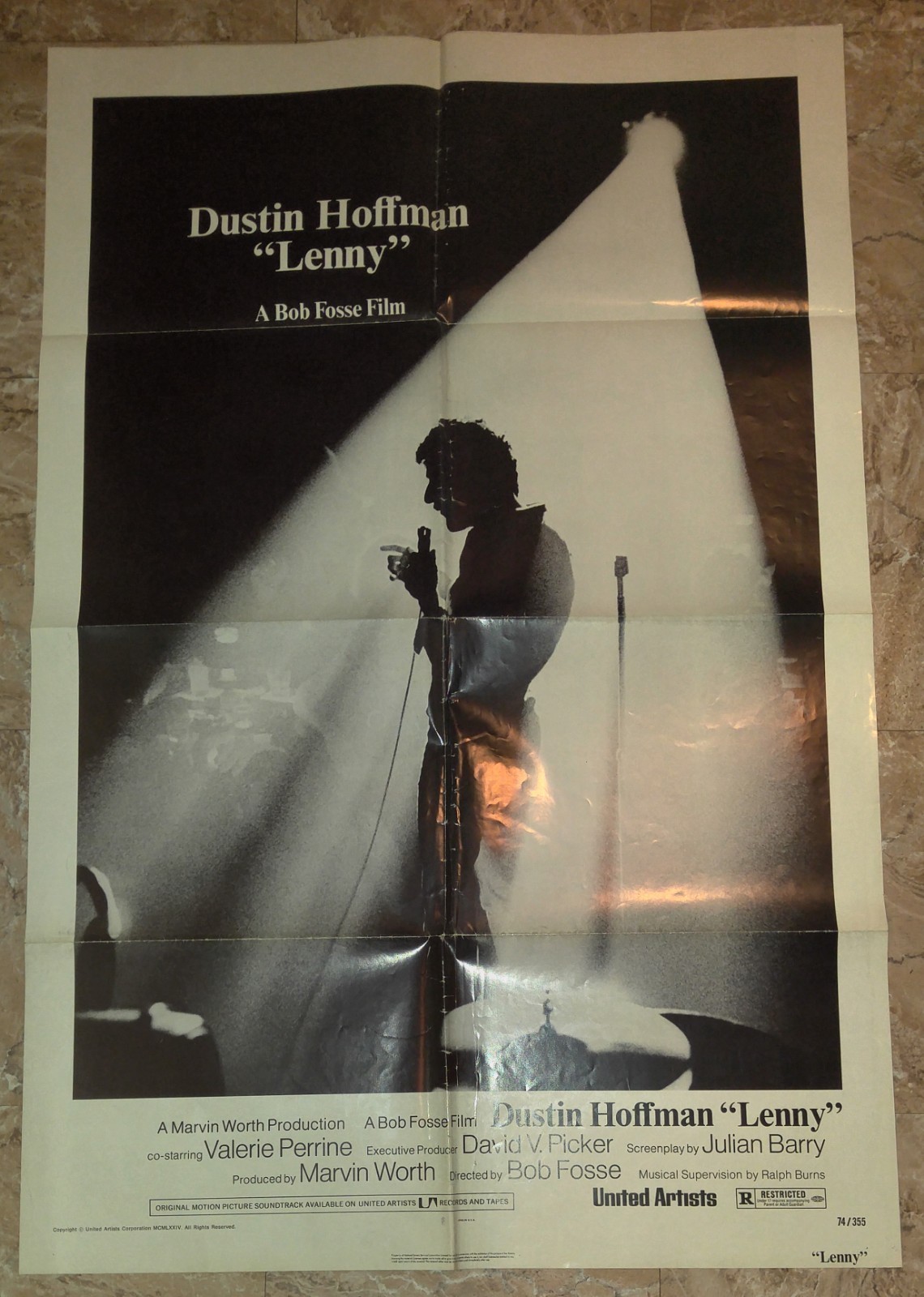 1974 LENNY 27x41" 1-SH Movie Poster FN- 5.5 Dustin Hoffman, Valerie ...