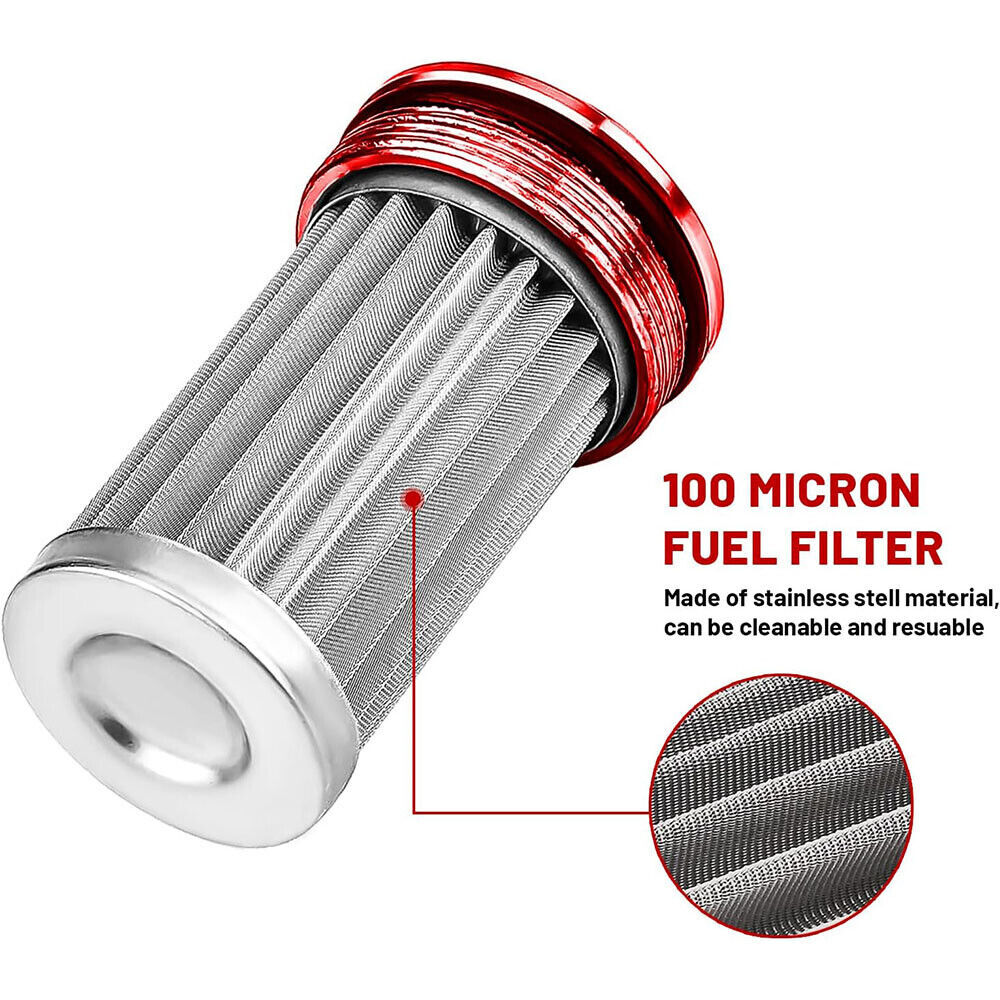 AN6 AN8 AN10 Inline Fuel Filter High Flow 40Micron Cleanable Billet ...