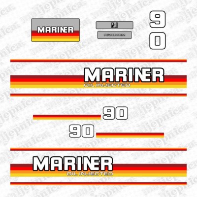 Mariner 90 (1989) Outboard/Boat Motor Aftermarket Decal Aufkleber ...