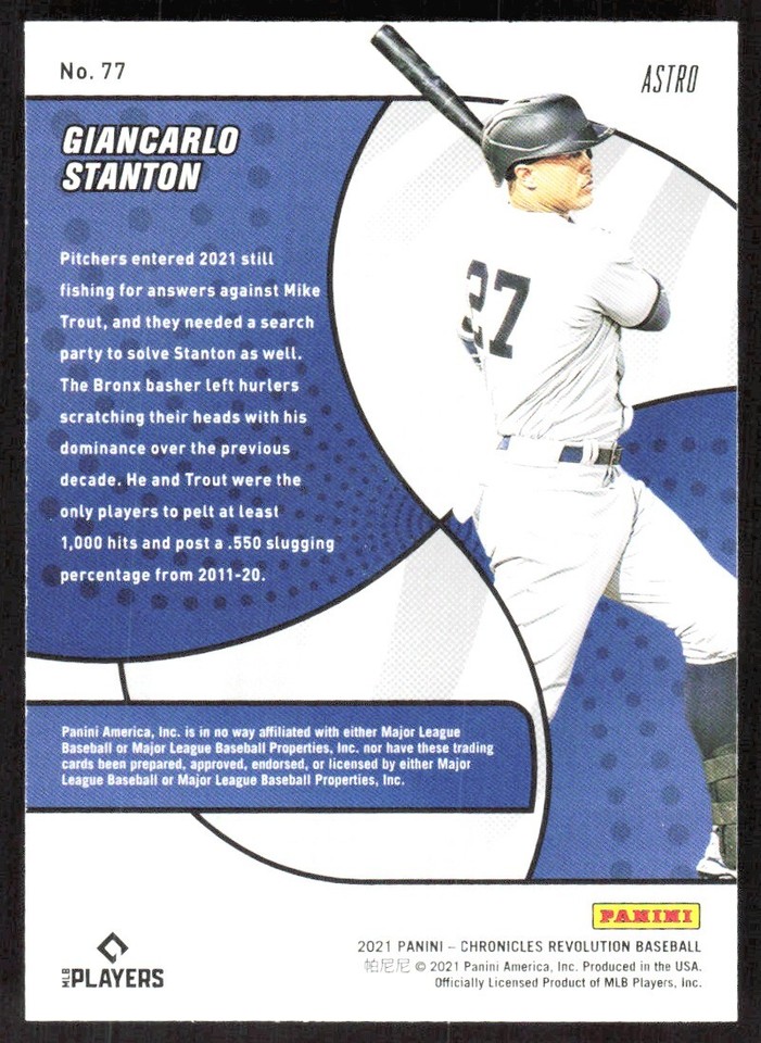 2021 8079C Panini Chronicles Revolution Giancarlo Stanton New York ...
