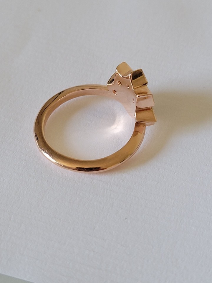 Swank Metalsmithing 14K Rose Gold Black Diamond Purple Diamonds Deco ...