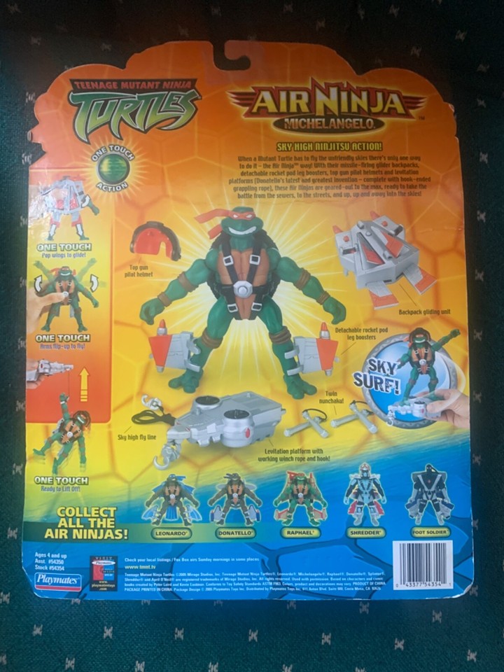 NIB 2005 Teenage Mutant Ninja Turtles Air Ninja Michelangelo Action ...