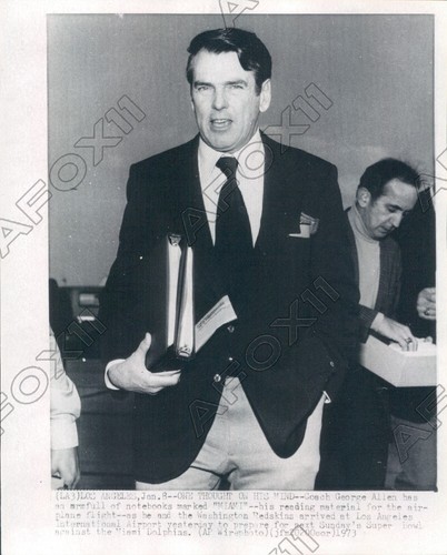 1973 Washington Redskins Football Coach George Allen Press Photo | eBay