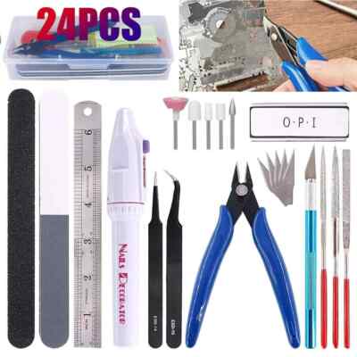 24pcs Gundam Model Basic Tools Set Hobby Building Tools Kit With A Plastic Case | eBay