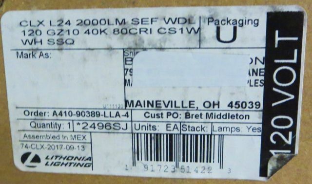 LITHONIA LIGHTING CLX L24 2000LM CLX LED STRIP LIGHT WIDE LENS; CLX L24 ...