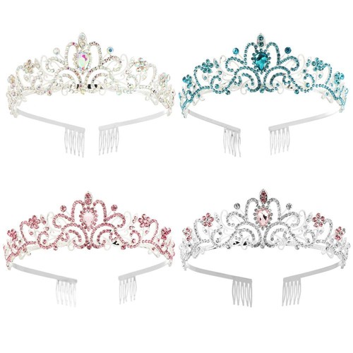 Rhinestone Tiara Bling Bling Princess Crown Pearl Headband Tiaras for ...