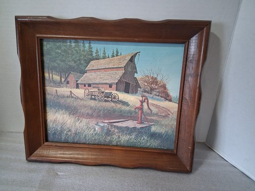 Vintage Framed Rustic Farm FarmHouse Art Print Scene by Artist Bob ...