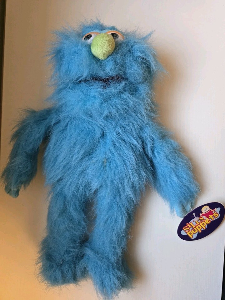 Silly Puppets Blue Fuzzy Monster Hand Puppet 13” Plush Full Body Style ...