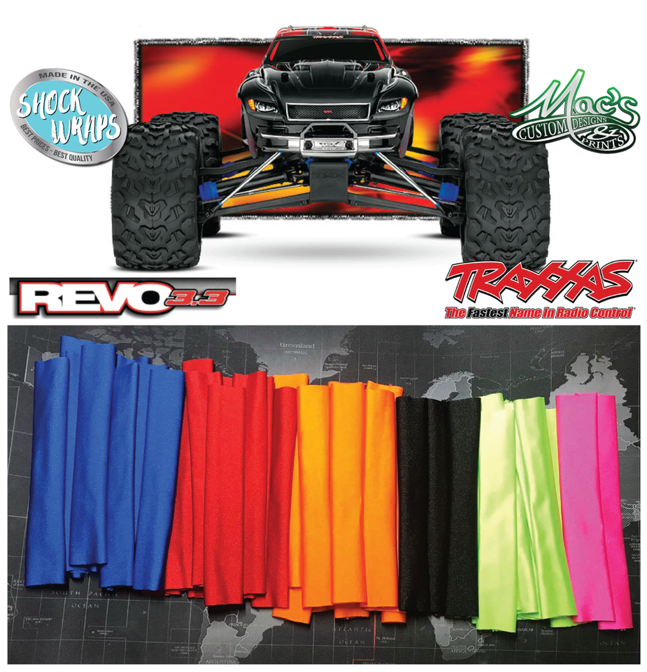 *FITS* Traxxas E-REVO / Revo RC Shock Covers Wraps Dust Sox Spring ...
