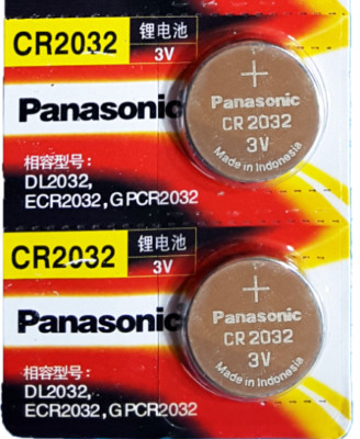 2 pcs Panasonic CR2032, BR2032, DL2032, 3V Lithium Watch Battery. Exp ...