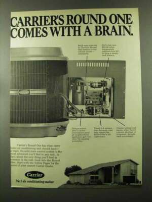 1973 Carrier Round One Air Conditioner Ad - A Brain | eBay