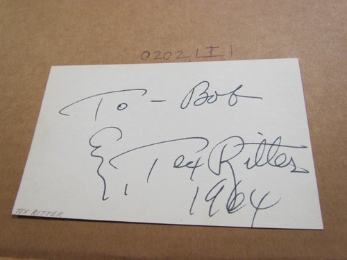 Tex Ritter Autographed Signed Index Card 2 | eBay