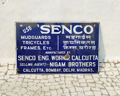 1950s Vintage Senco Mudguard Tricycle Frames Advertising Enamel Sign ...