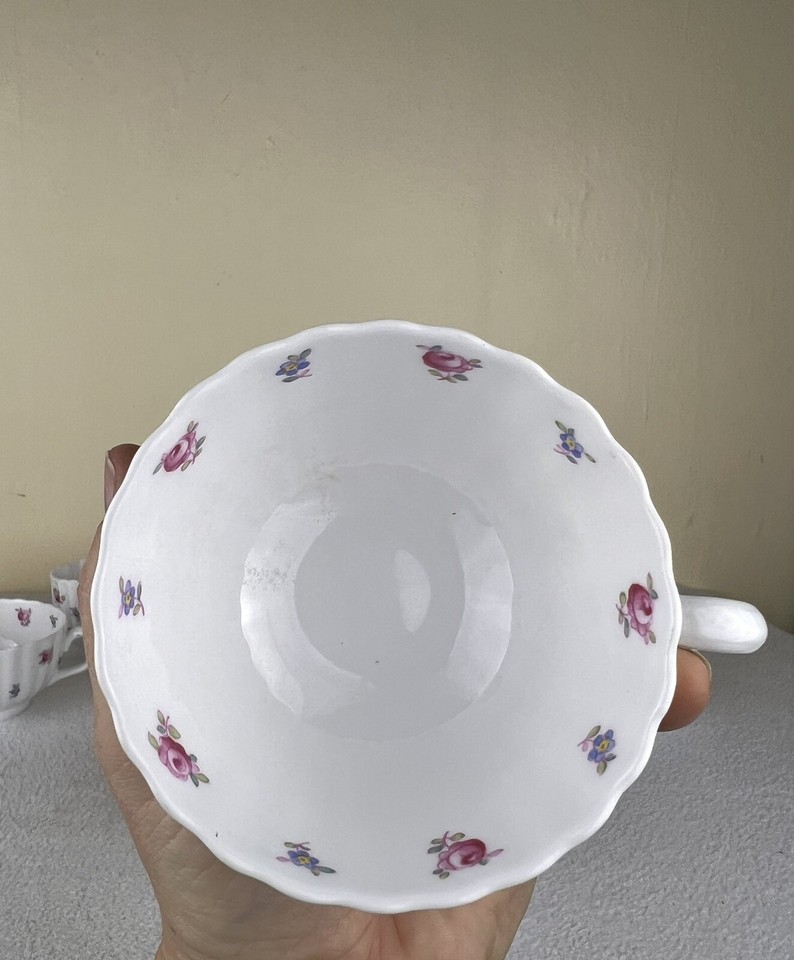 Spode Bone China England Dimity Pattern 5 Teacups & Saucers, Sugar And ...