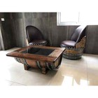 Wine Barrel 2-Chair Coffee Table Set (Wine Barrel Table -Whiskey Barrel ...
