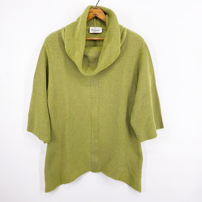 Putorti Women's Green Sharkbite Hem Cowl Neck Sweater Made in Canada ...