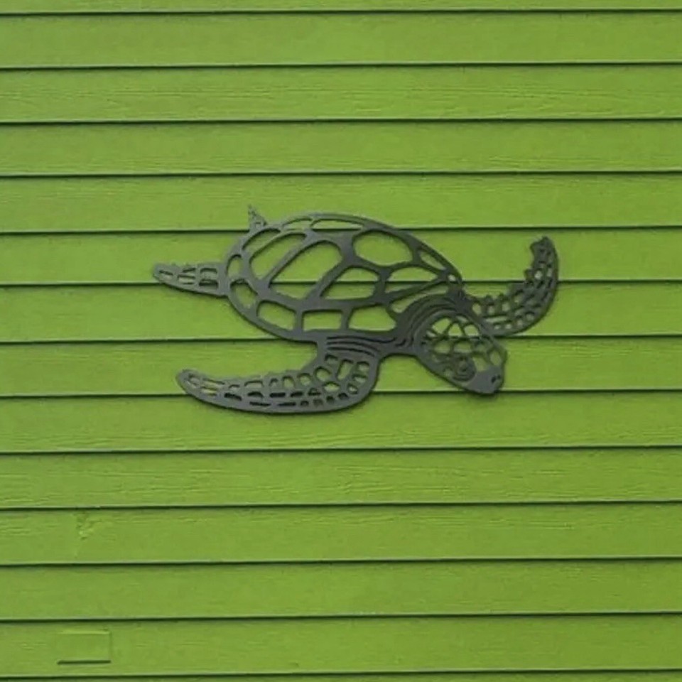 Metal Sea Turtle Metal Wall Art Decor Coastal Nautical Wall Hanging 28 ...