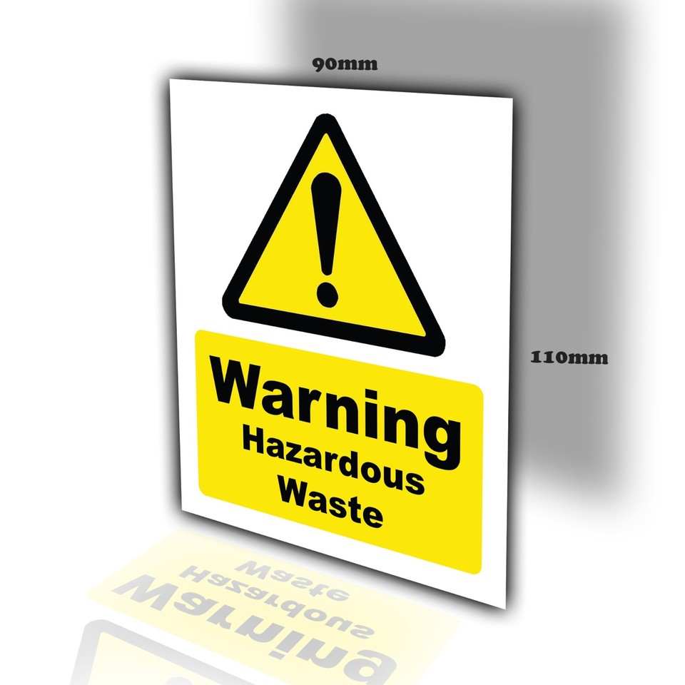 4 Pack - Warning Hazardous Waste Stickers – Waterproof Vinyl Labels ...