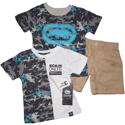 Ecko Unltd Baby Boy 18 Mos 3pc Shorts Shirt Outfit Set Blue Gray Black ...