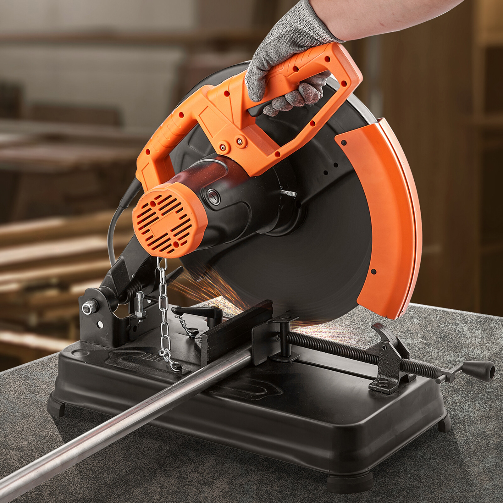 Abrasive Chop Saw 14in Mitering Chop Saw for Cutting Metal 45 Angle ...